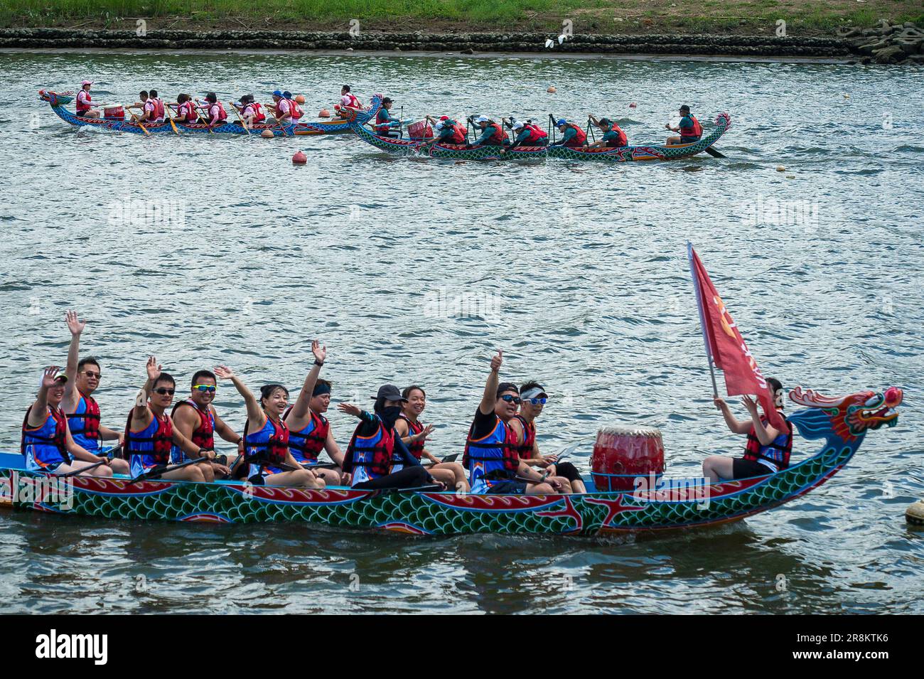 Taipei. 22nd June, 2023. Crew members participate in a traditional ...