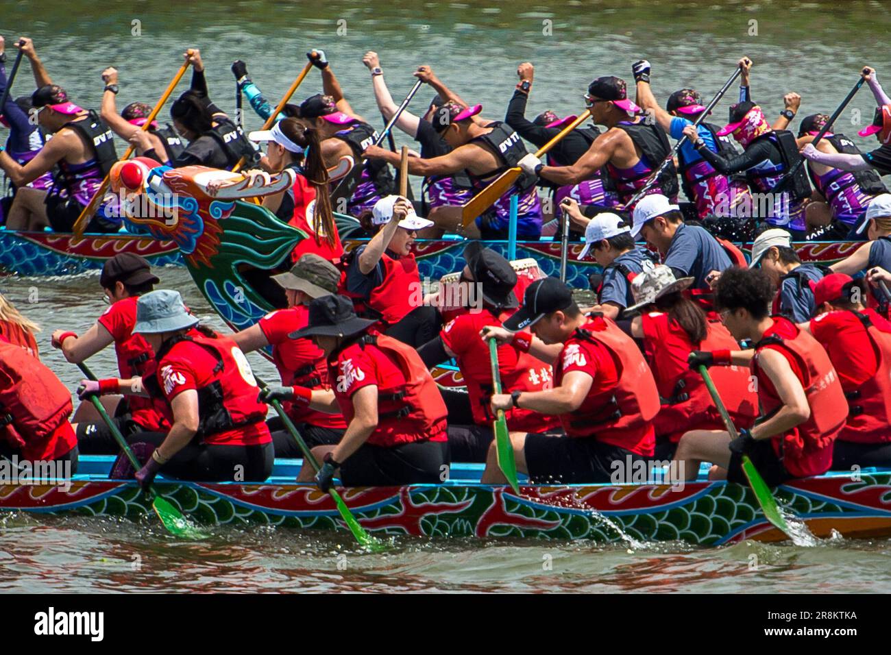 Taipei. 22nd June, 2023. Crew members participate in a traditional ...