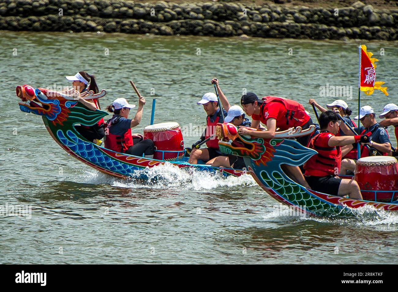 Taipei. 22nd June, 2023. Crew members participate in a traditional ...
