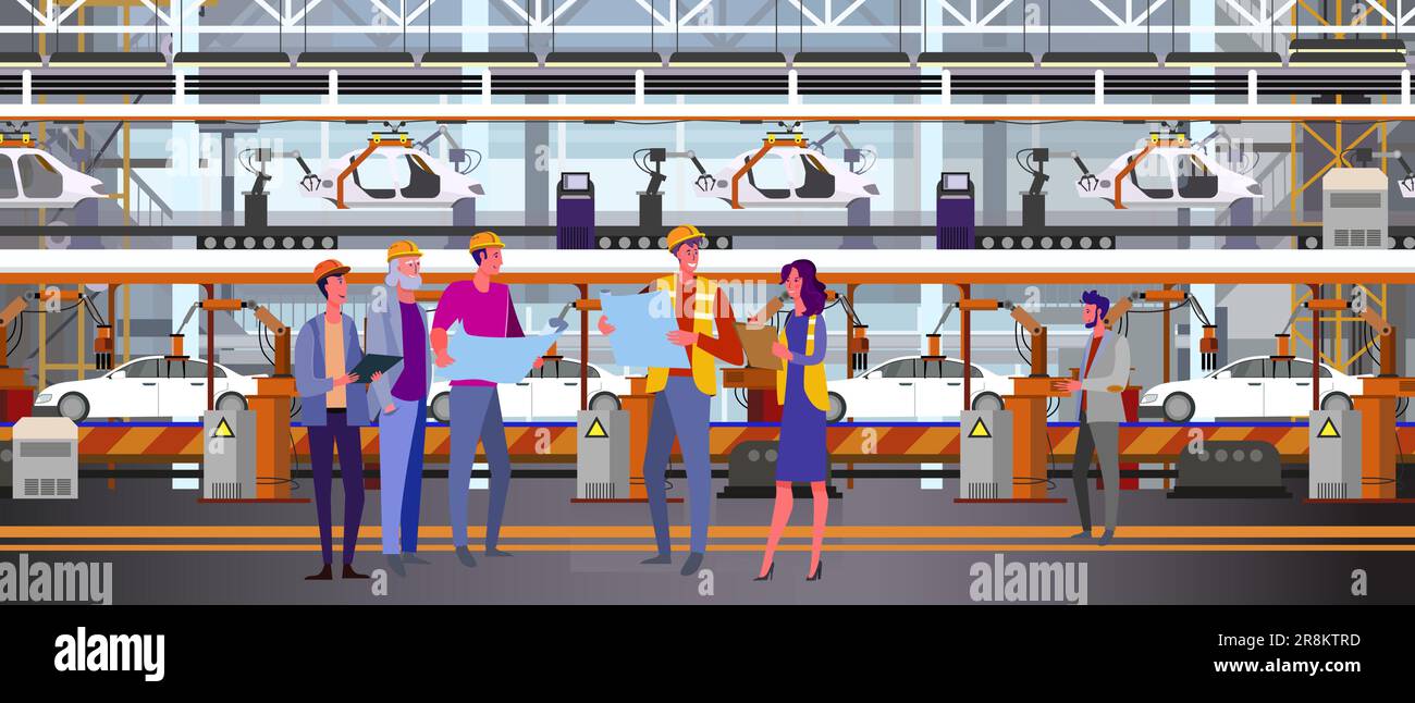 Car production conveyor Stock Vector Image & Art - Alamy
