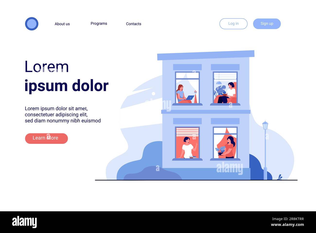 Woman house building inside Cut Out Stock Images & Pictures - Alamy