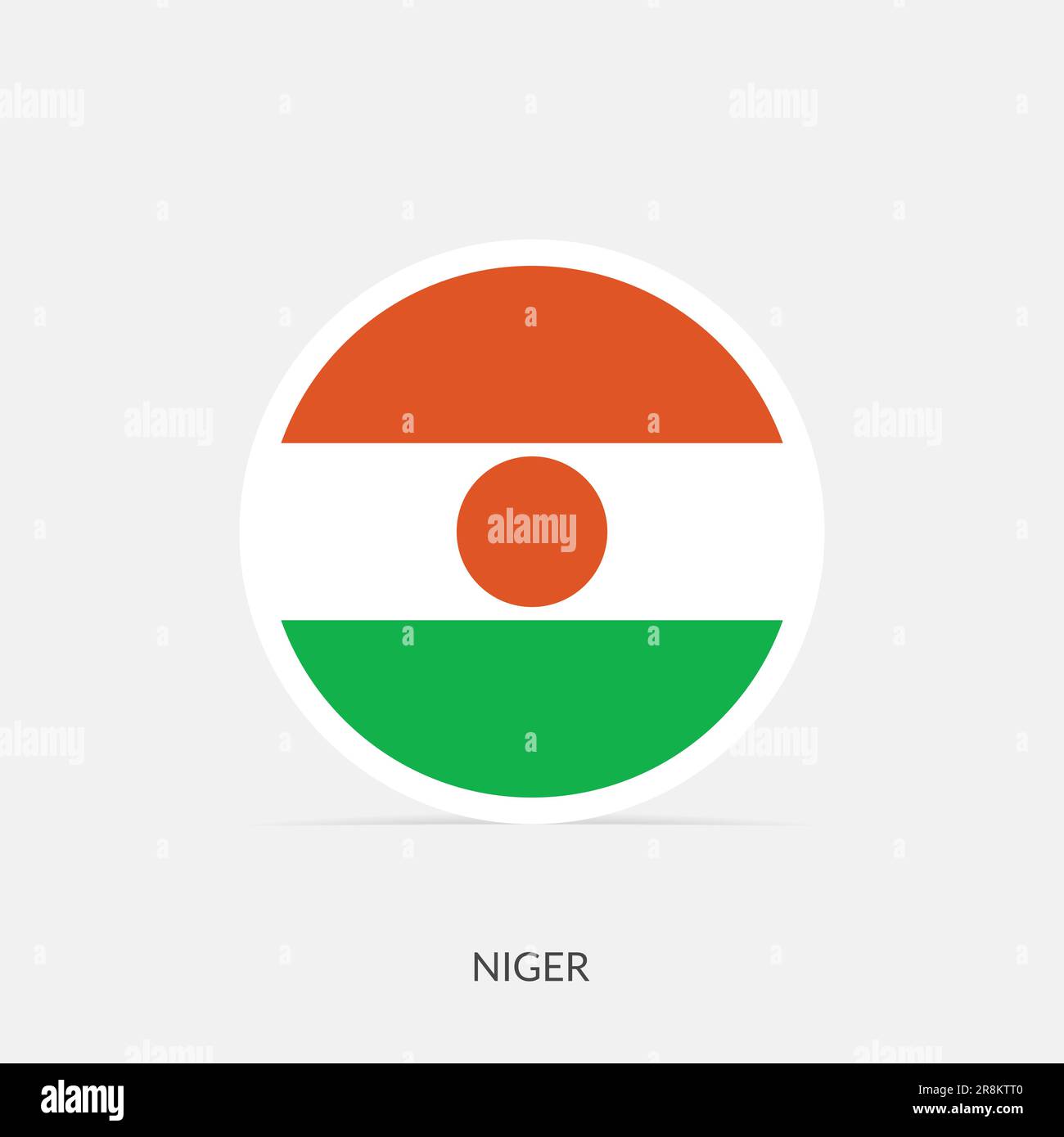 Niger round flag icon with shadow Stock Vector Image & Art - Alamy