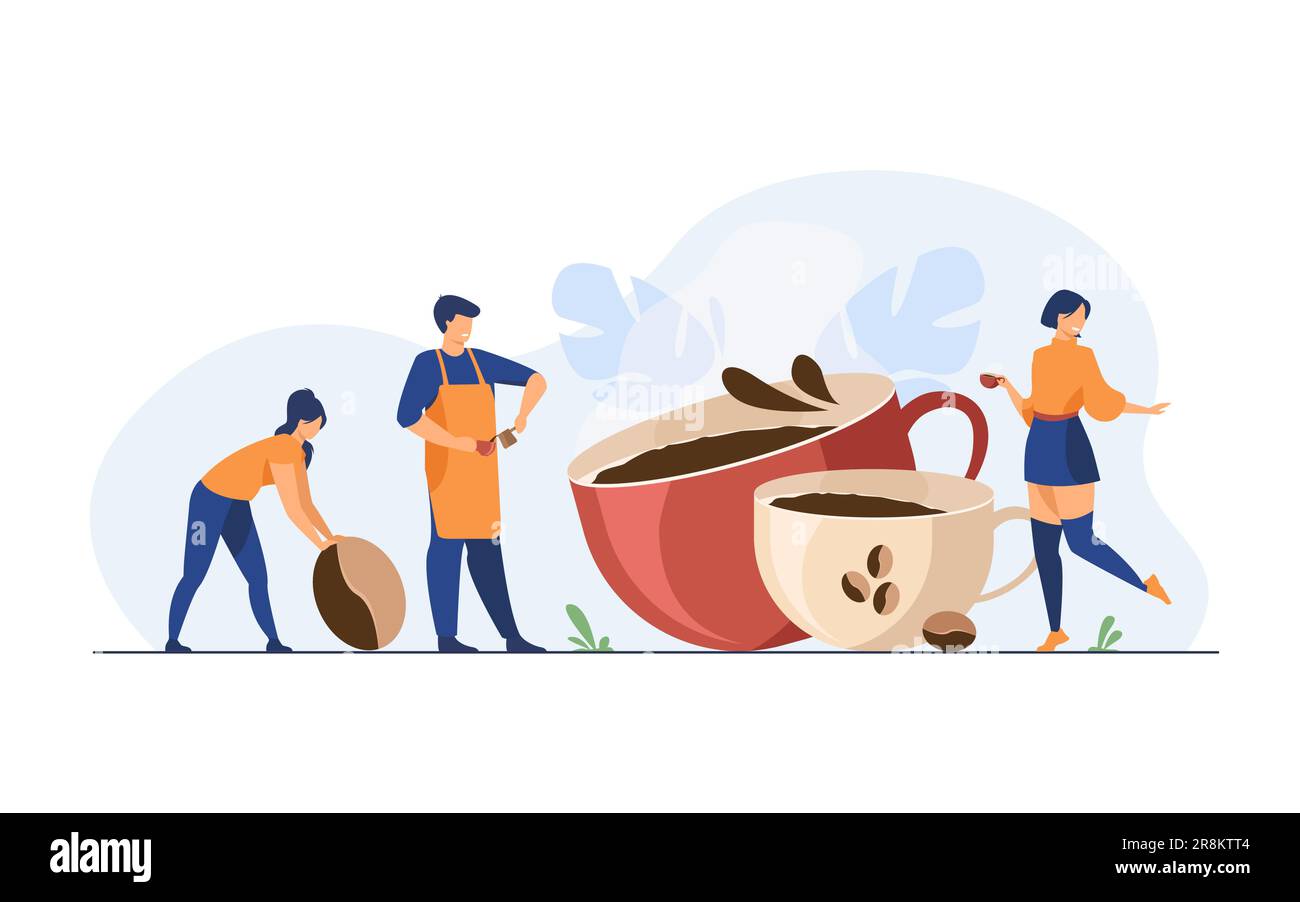 Happy people customer barista Stock Vector Images - Alamy