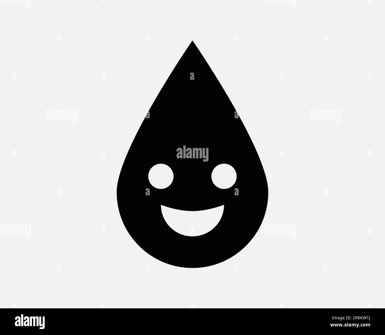 Happy Water Droplet Icon. Liquid Drop Smile Environmental Friendly ...