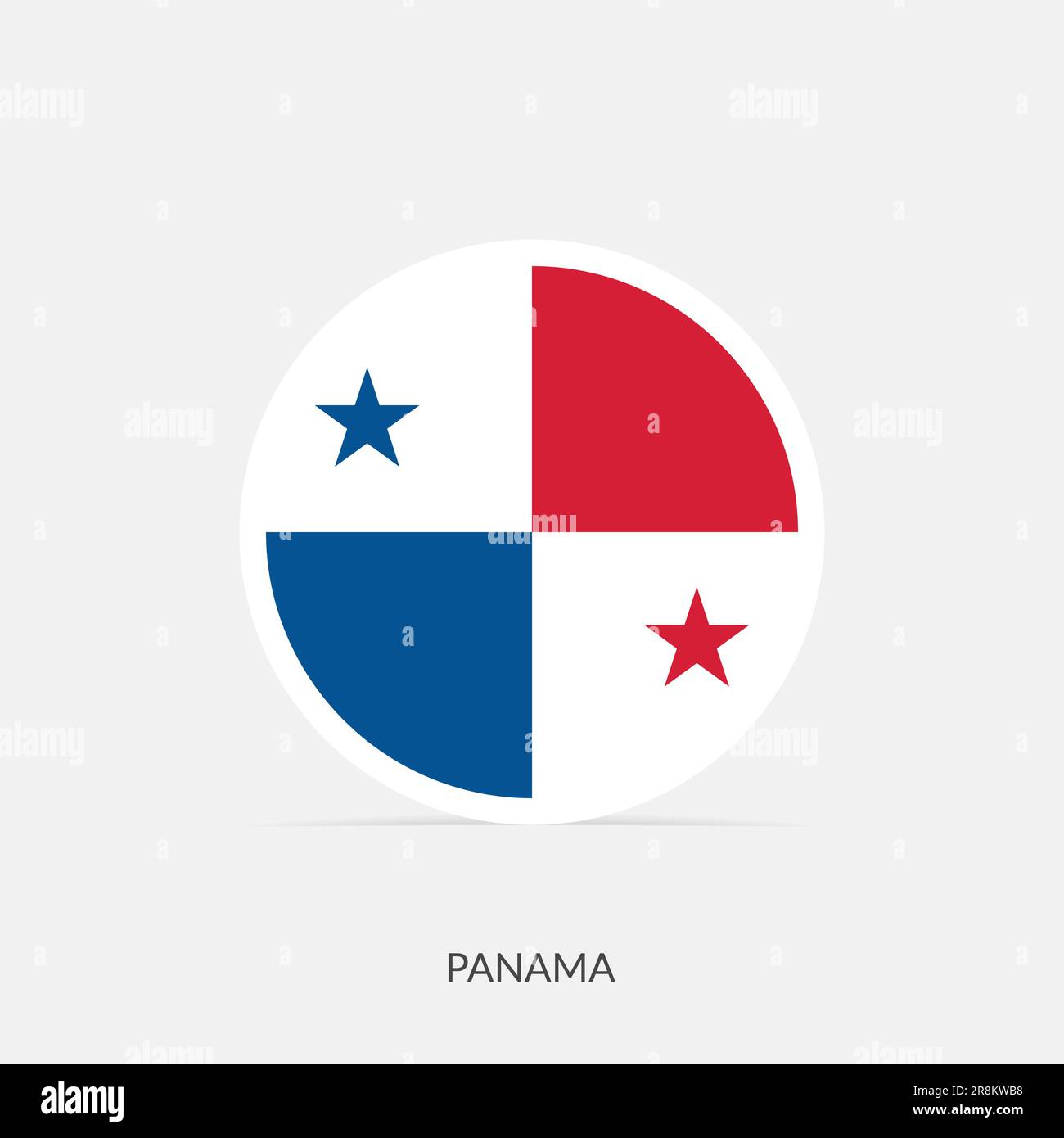 Panama round flag icon with shadow Stock Vector Image & Art - Alamy