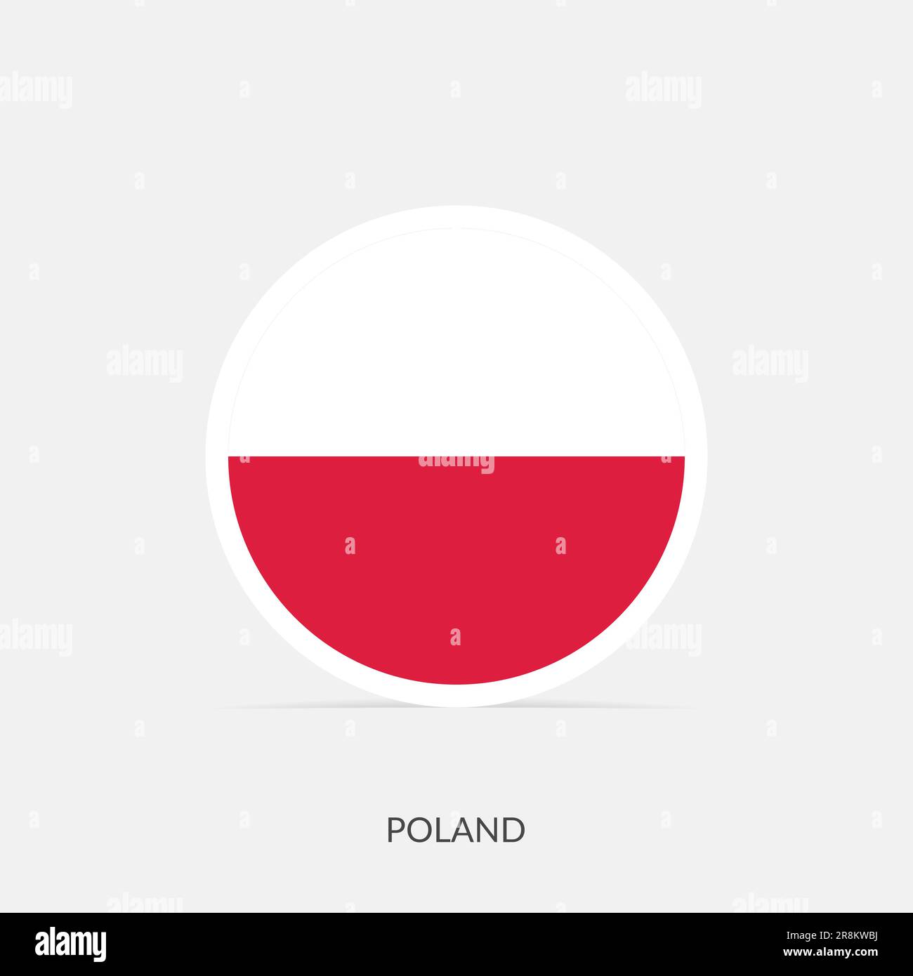 Poland round flag icon with shadow Stock Vector Image & Art - Alamy