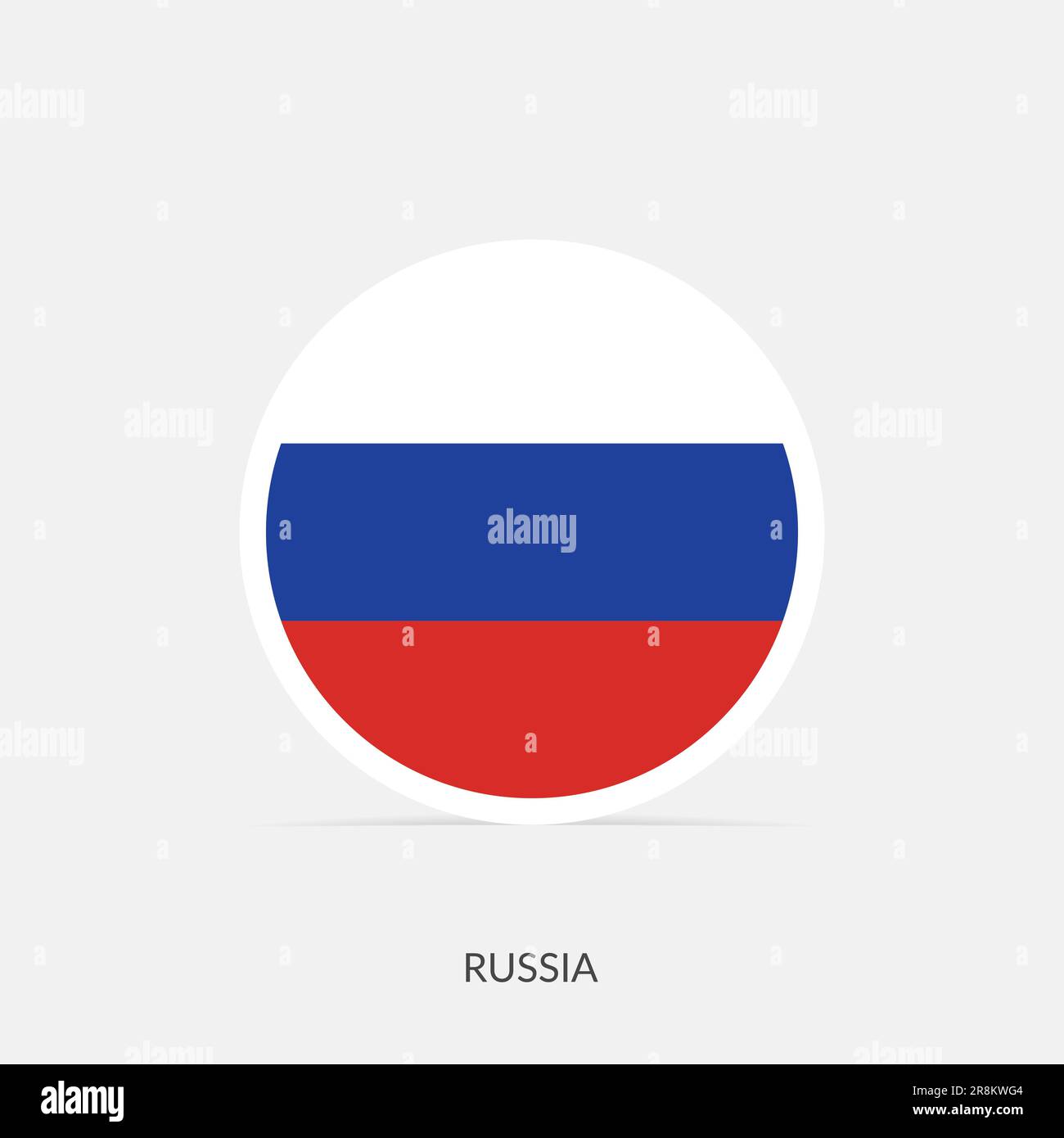 Russia round flag icon with shadow Stock Vector Image & Art - Alamy