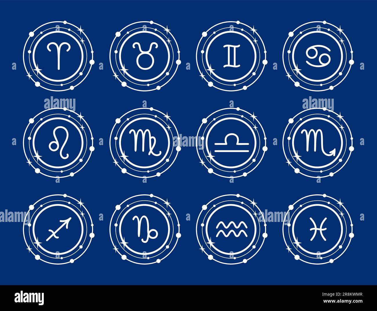 White zodiac signs on Stock Vector Images - Alamy