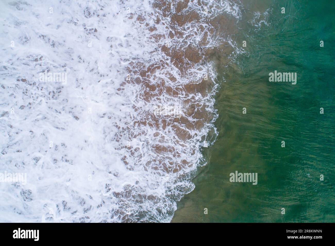 Drone over landscape beach blue hi-res stock photography and images - Alamy