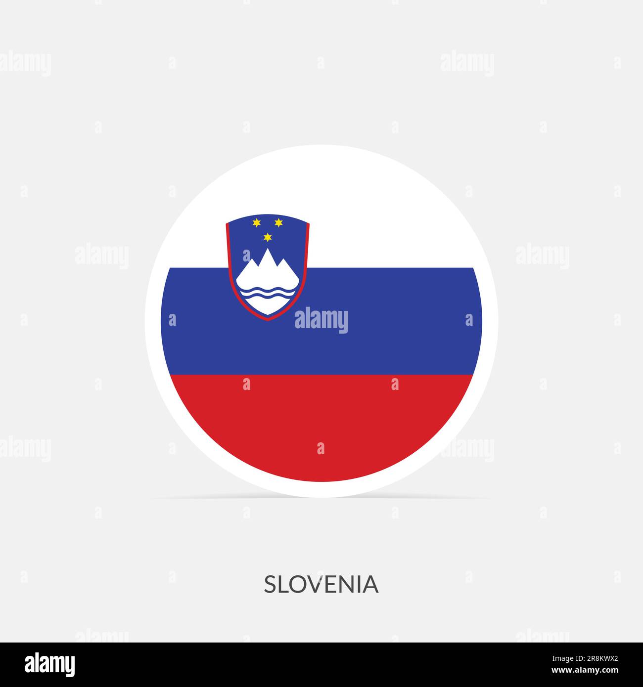 Slovenia round flag icon with shadow Stock Vector Image & Art - Alamy