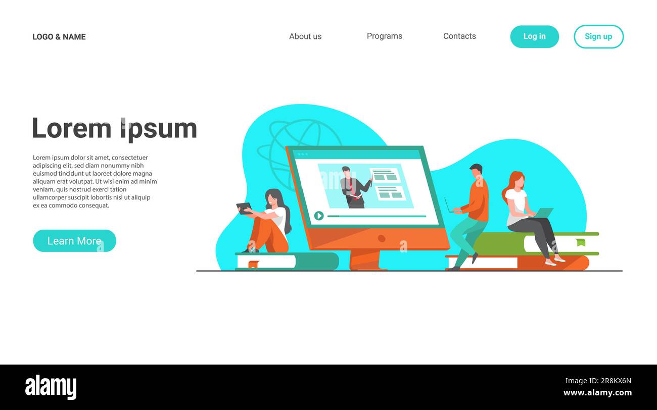 Girl watching online class Stock Vector Images - Alamy