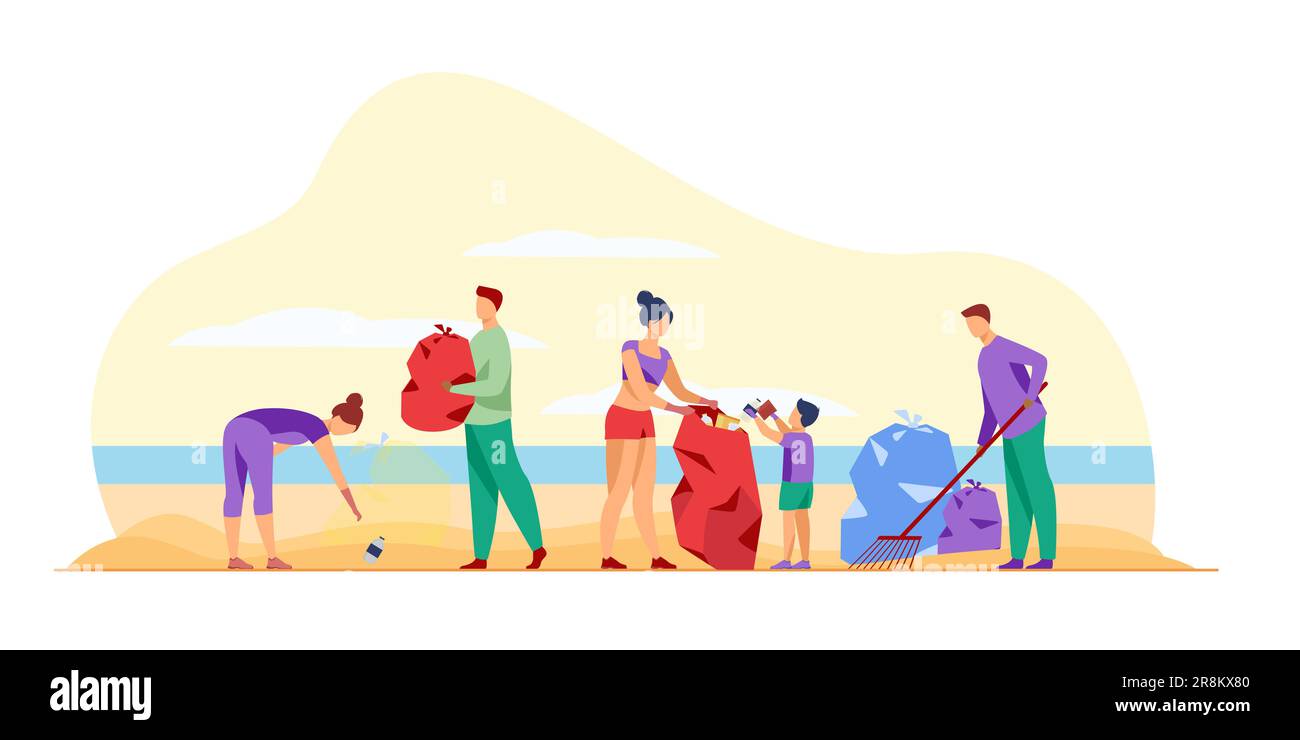 Eco volunteers cleaning sea Stock Vector Image & Art - Alamy