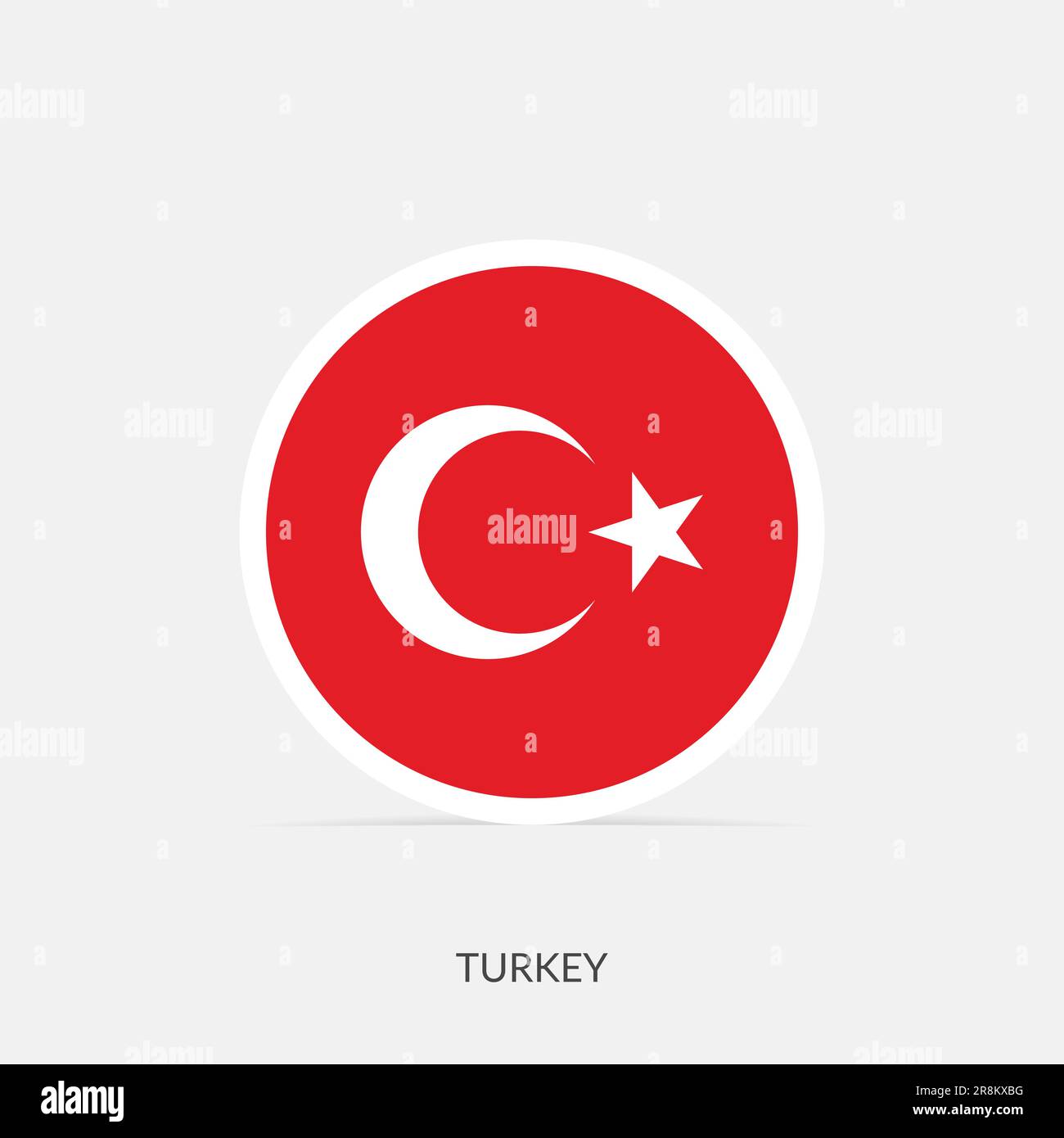 Turkey round flag icon with shadow Stock Vector Image & Art - Alamy