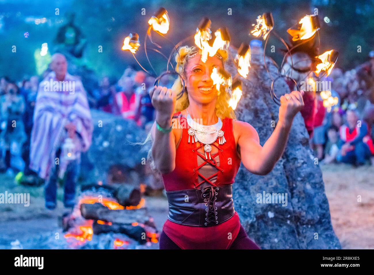 Glastonbury, UK. 21st June, 2023. The earth based pagan opening ...