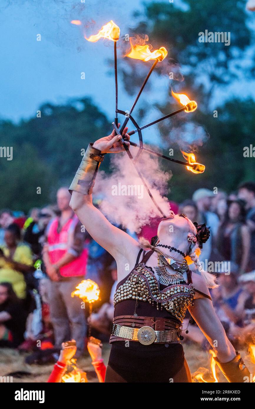 Glastonbury, UK. 21st June, 2023. The earth based pagan opening ...