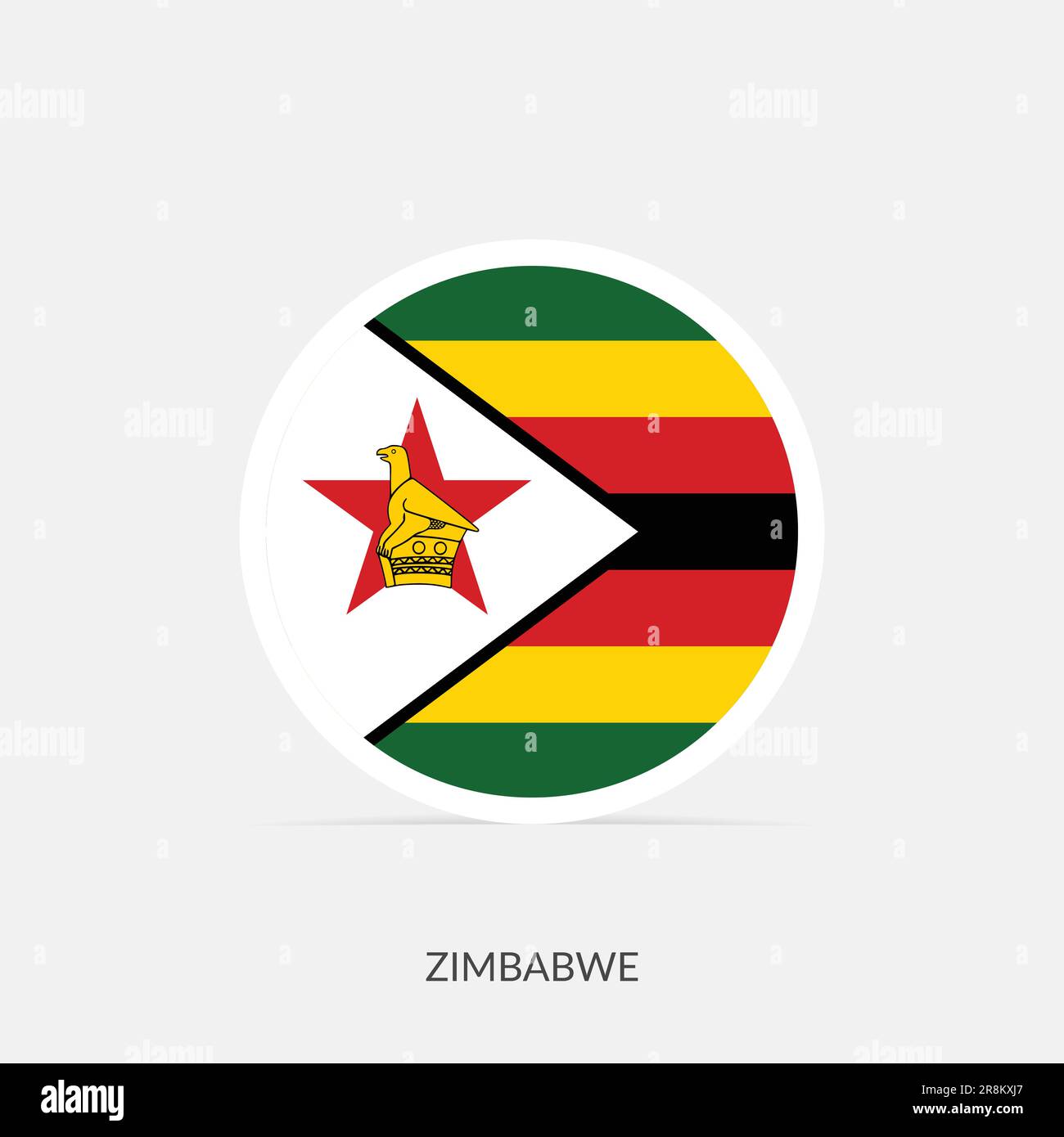 Zimbabwe round flag icon with shadow Stock Vector Image & Art - Alamy