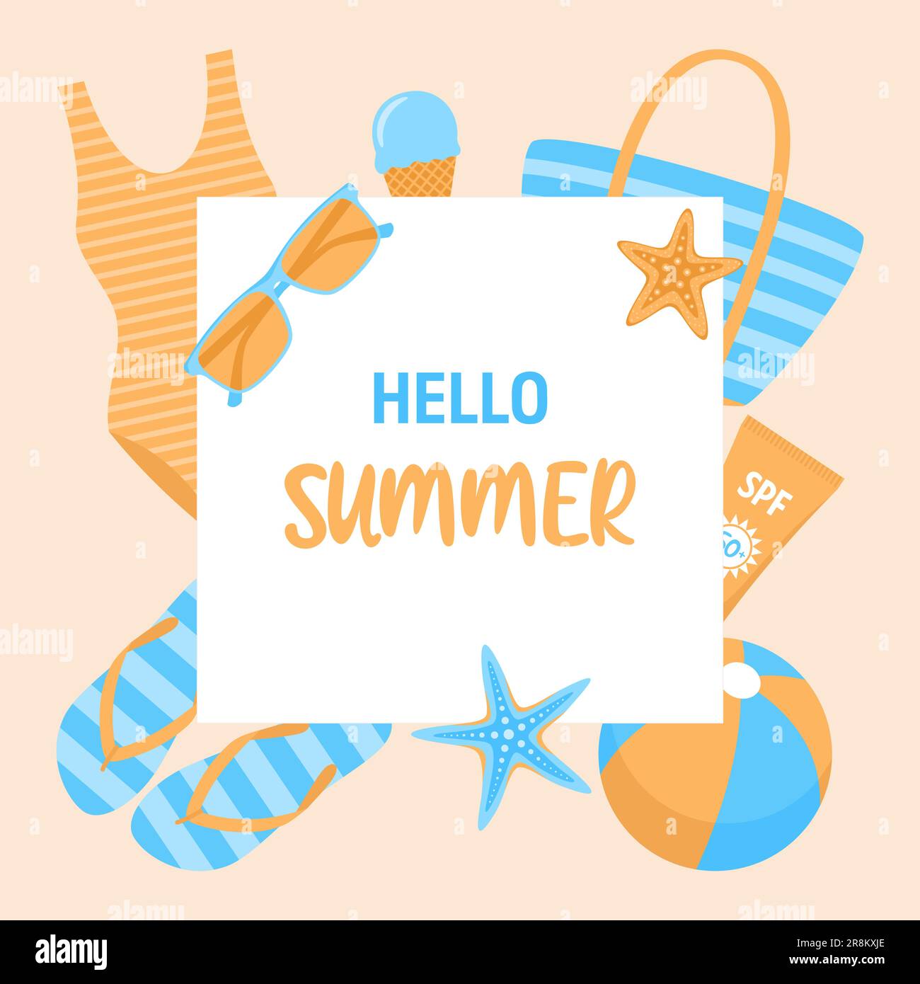 Summer items in bag Stock Vector Images - Alamy