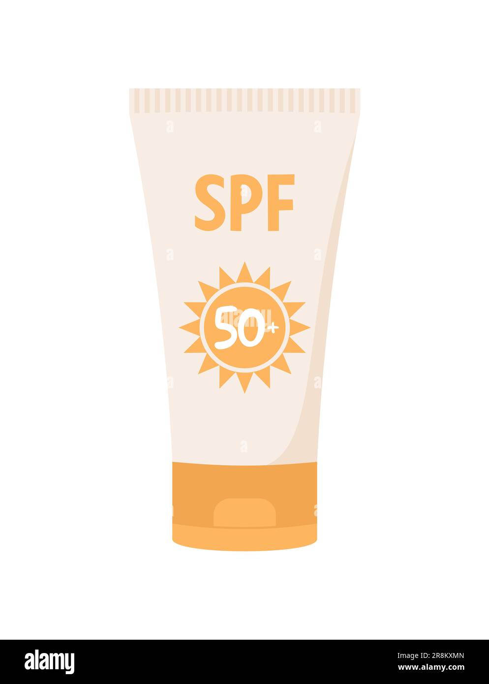 A tube of sunscreen cream isolated on a white background. Flat vector ...