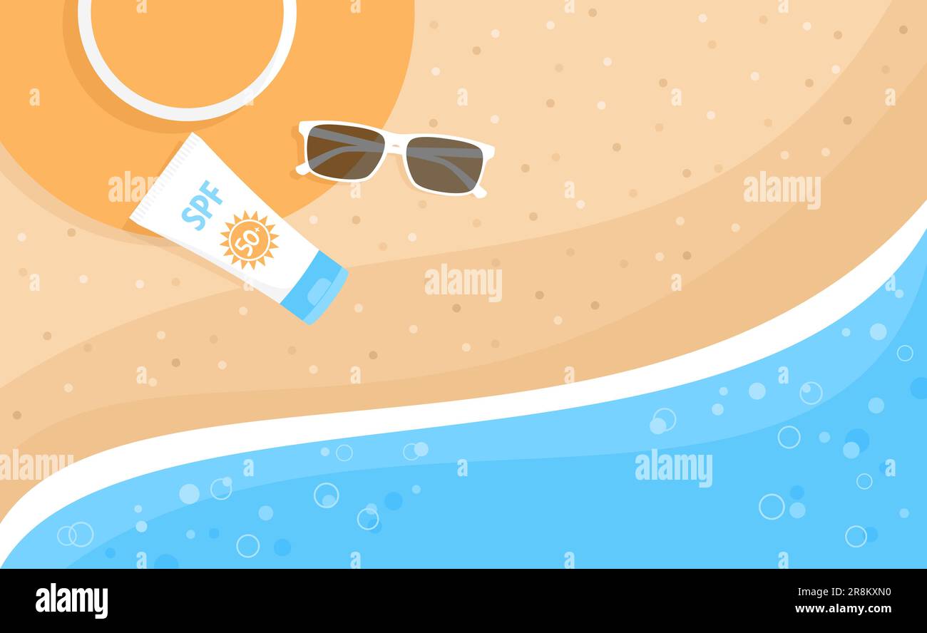 Sunbathing hat sunglasses Stock Vector Images - Alamy
