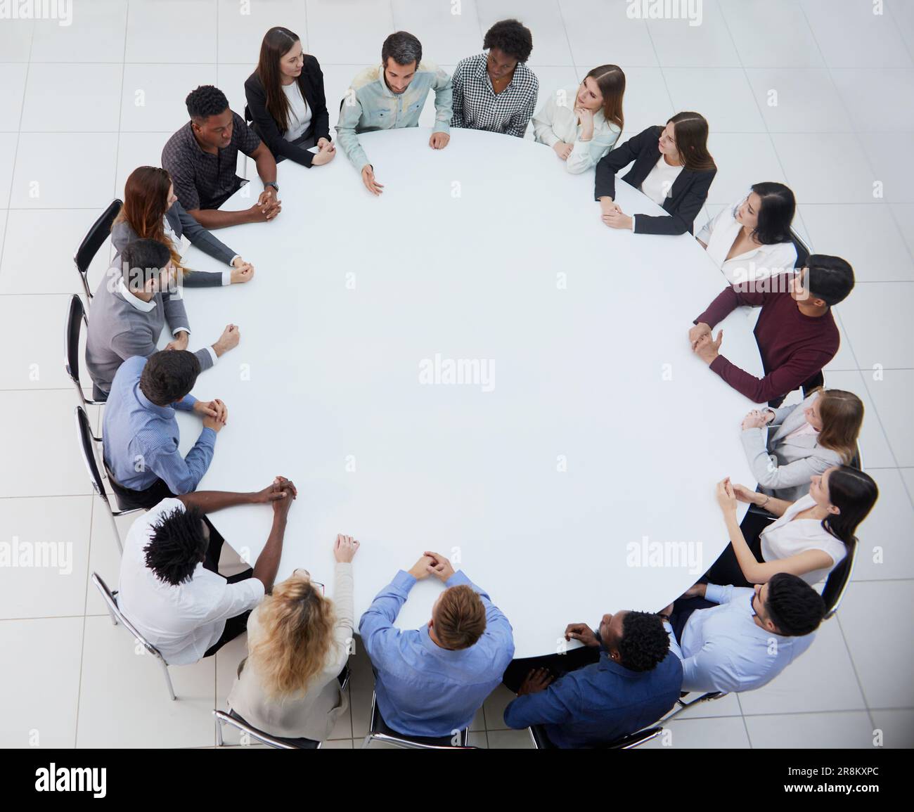 View round conference table from above hi-res stock photography and ...
