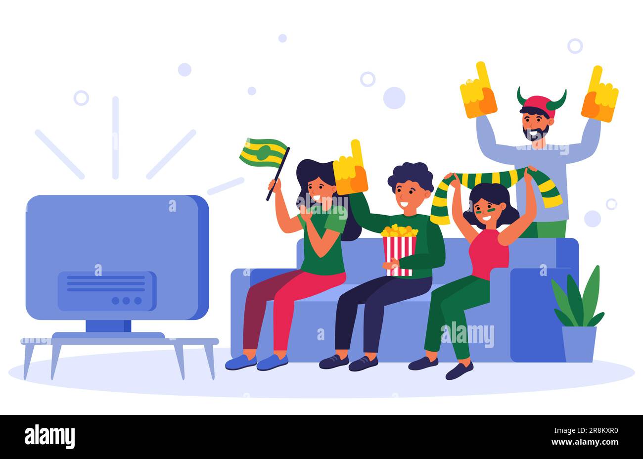 Woman football fan Stock Vector Images - Alamy