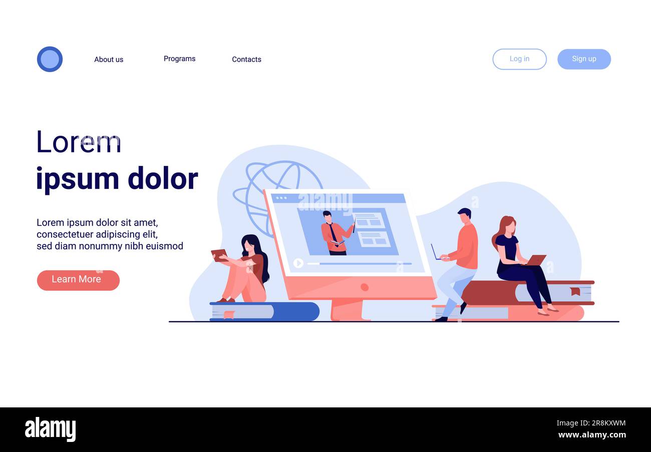 Girl watching online class Stock Vector Images - Alamy