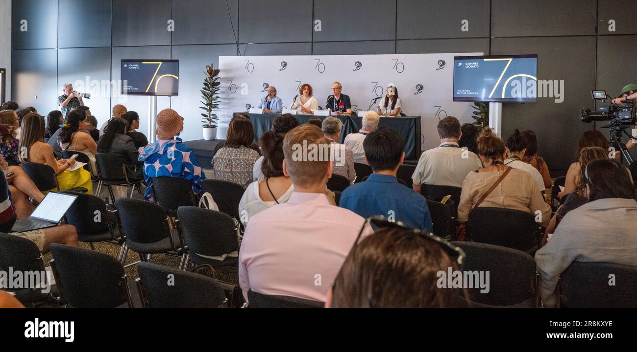Cannes, France, 21 June 2023, TV Press Conference at Cannes Lions ...