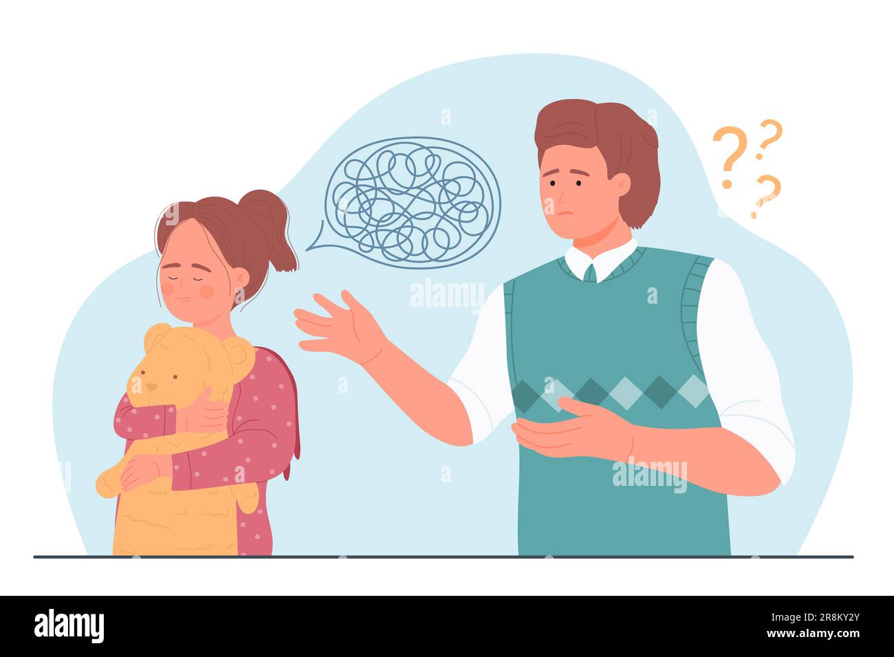 Misunderstanding in family between parent and child vector illustration ...