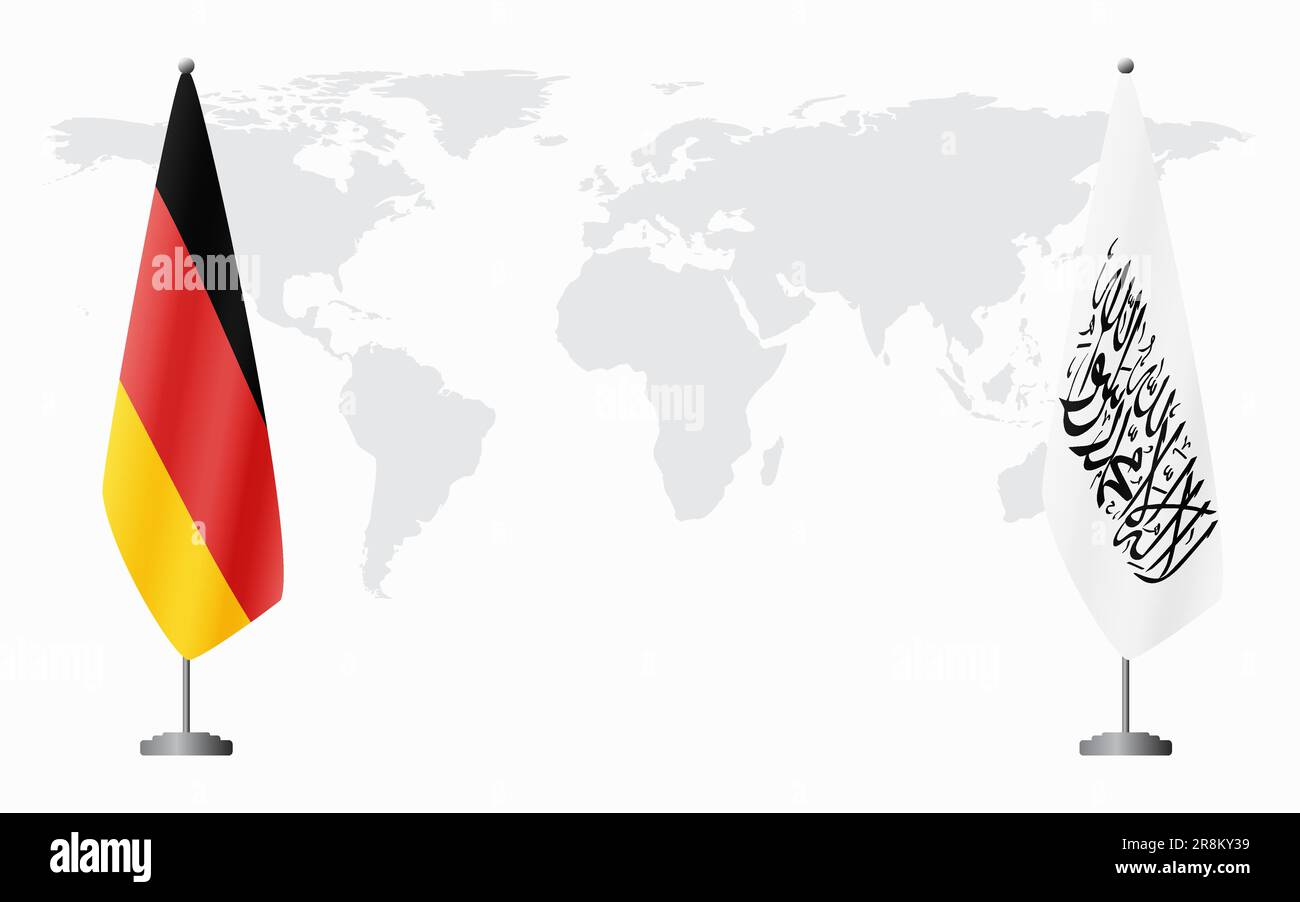 Germany and Afghanistan flags for official meeting against background ...