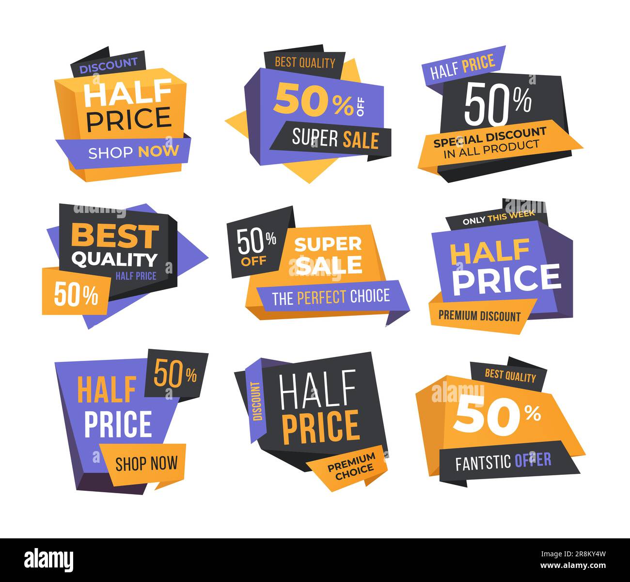 Half price tag Stock Vector Images - Alamy