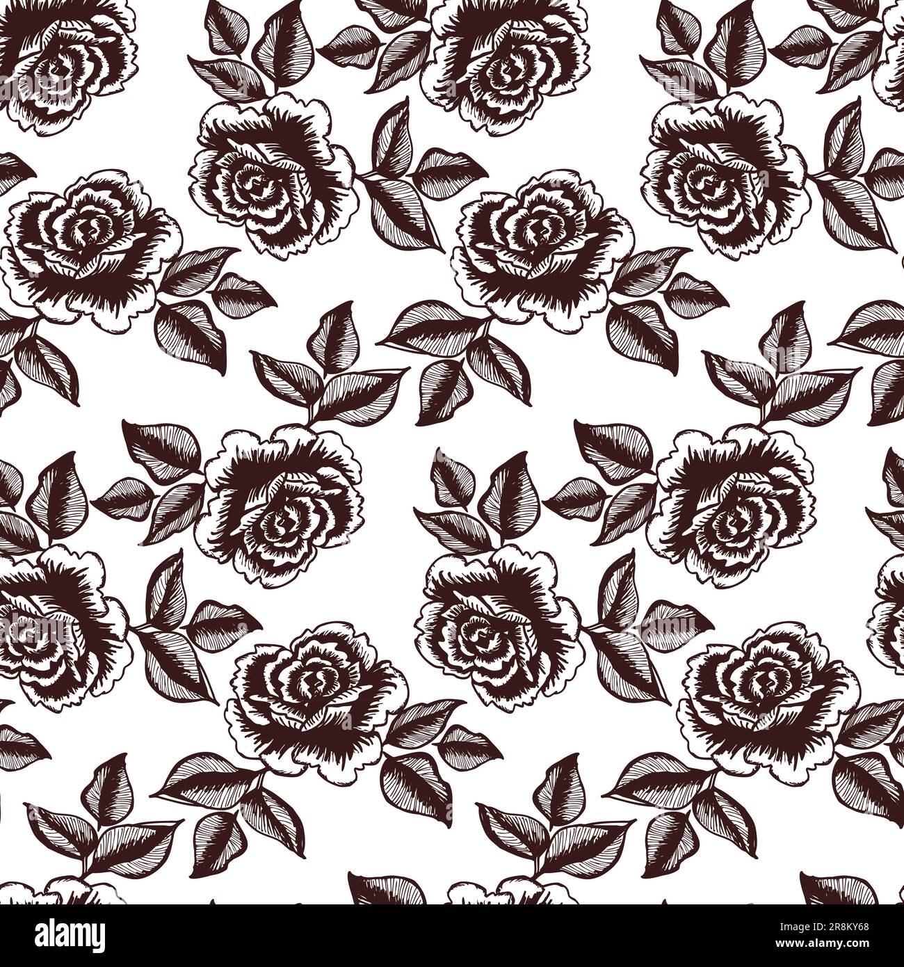 Roses seamless pattern for textile, spring flower Stock Vector Image ...