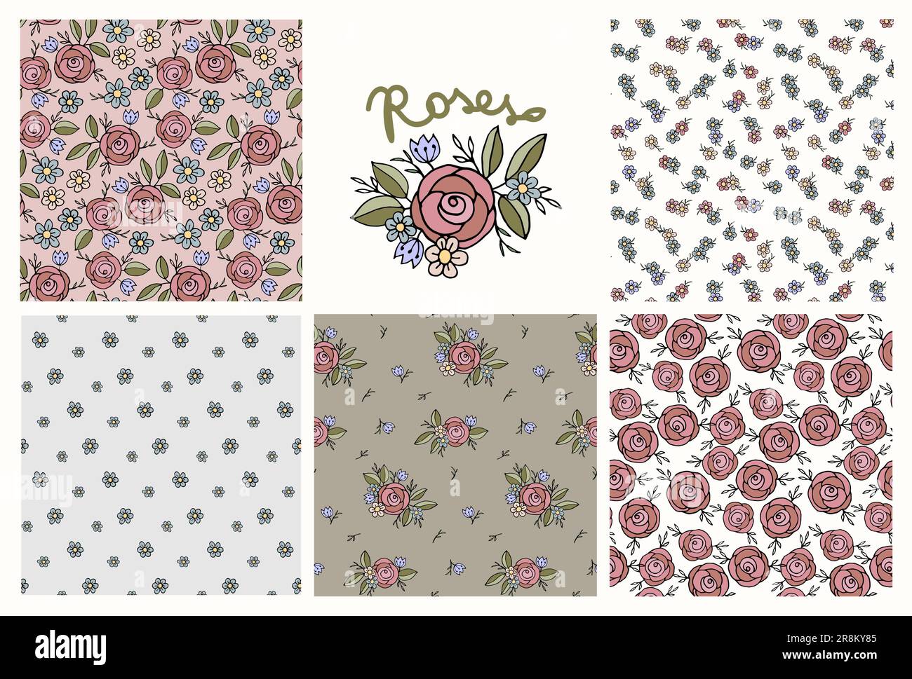 Doodle flower seamless pattern for surface design Stock Vector Image ...