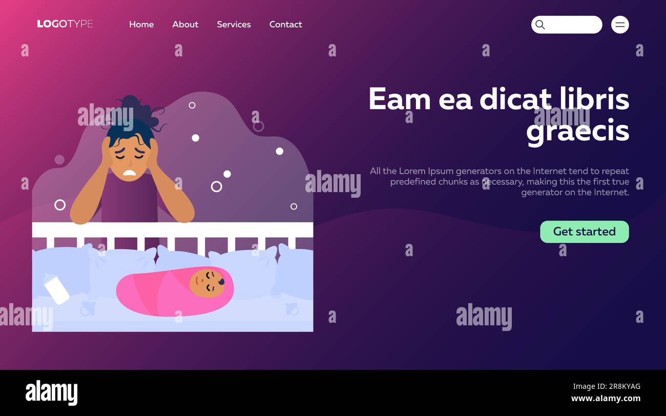 Tired mother with baby Stock Vector Images - Alamy