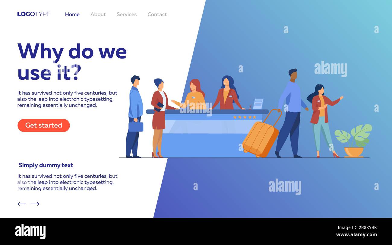 Friendly receptionists from hotel registration desk help clients Stock Vector Image & Art - Alamy