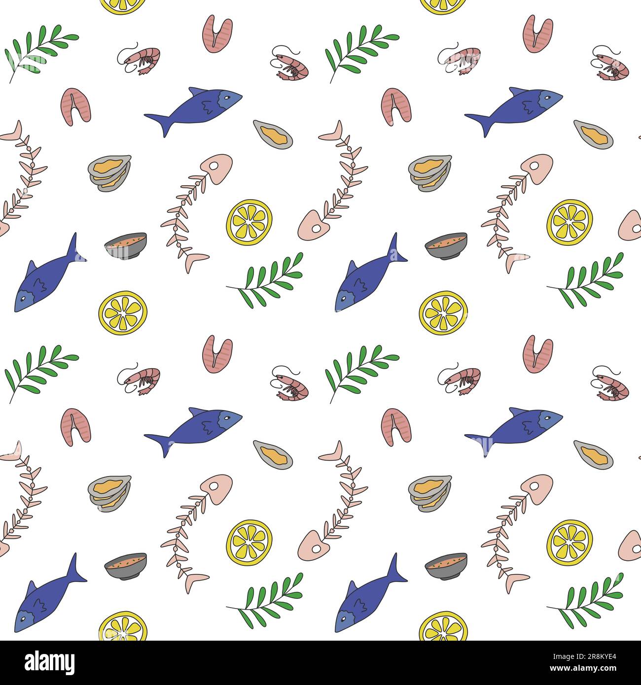Seamless shrimp pattern hi-res stock photography and images - Alamy
