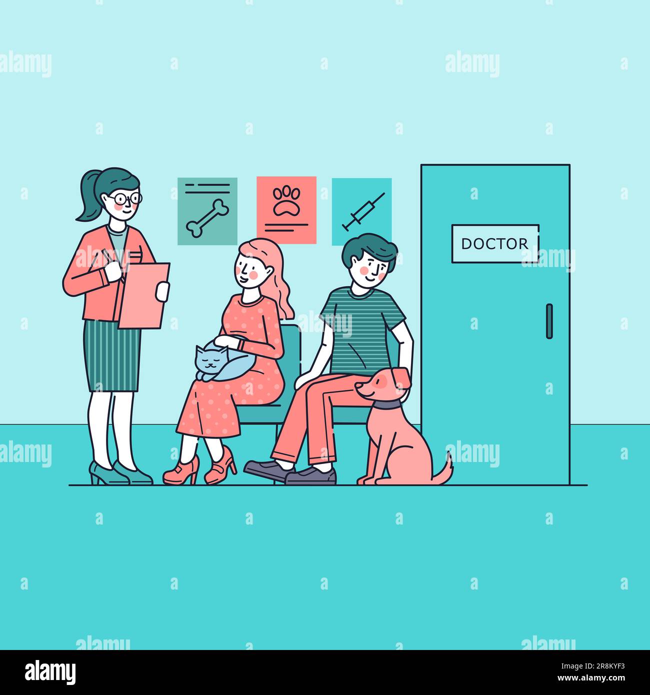 Dog waiting for person Stock Vector Images - Alamy