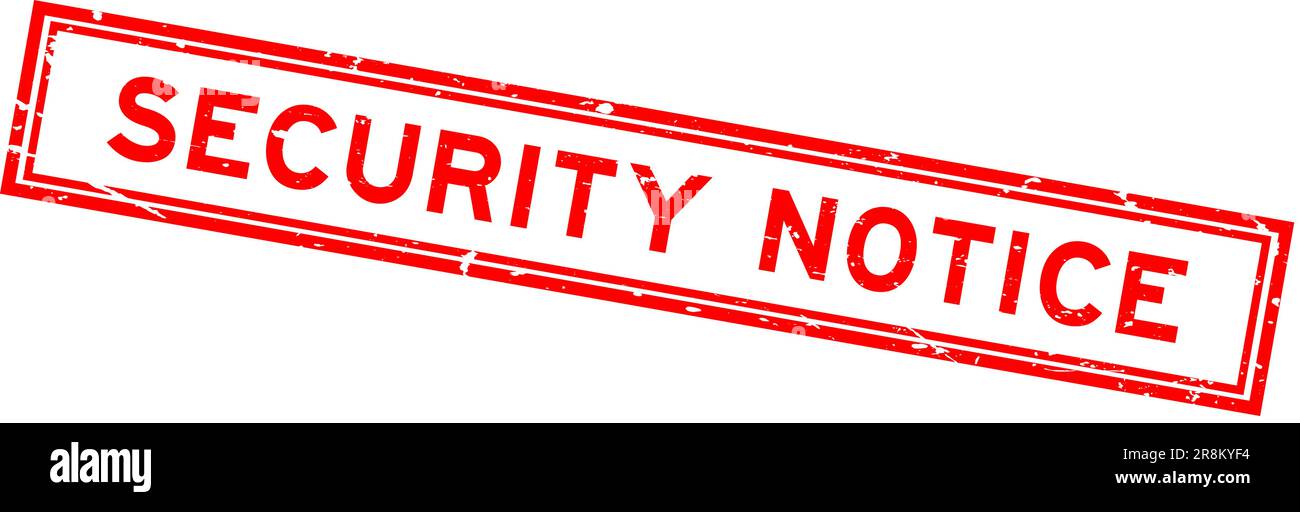 Grunge red security notice word square rubber seal stamp on whtie background Stock Vector Image ...