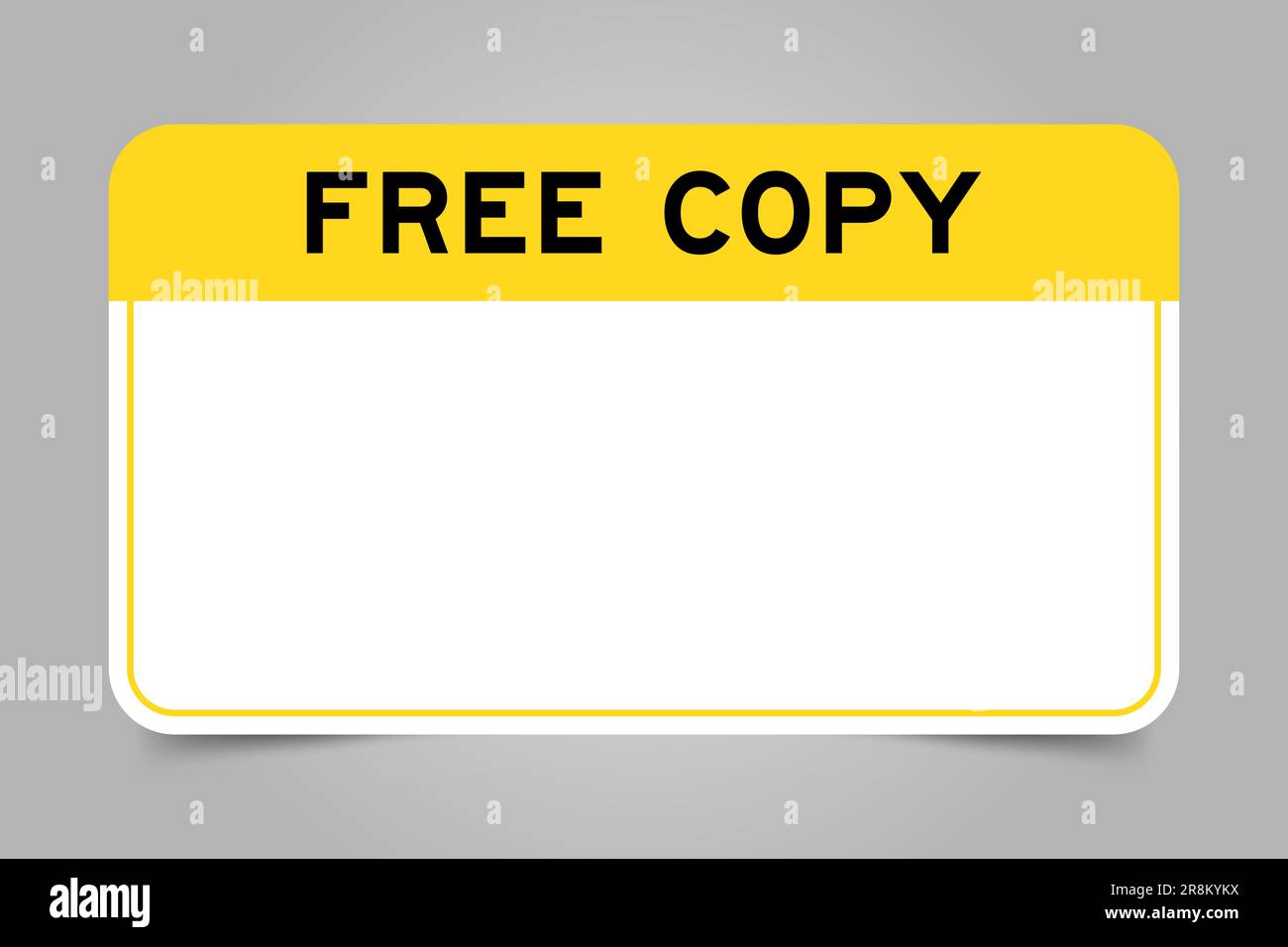 Label banner that have yellow headline with word free copy and white ...