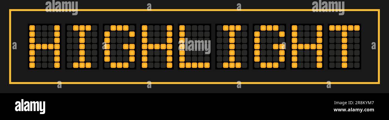 Orange color led banner in word highlight on black background Stock ...