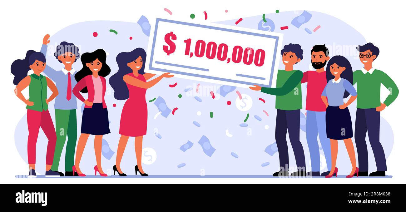 Happy people winning money prize Stock Vector Image & Art - Alamy