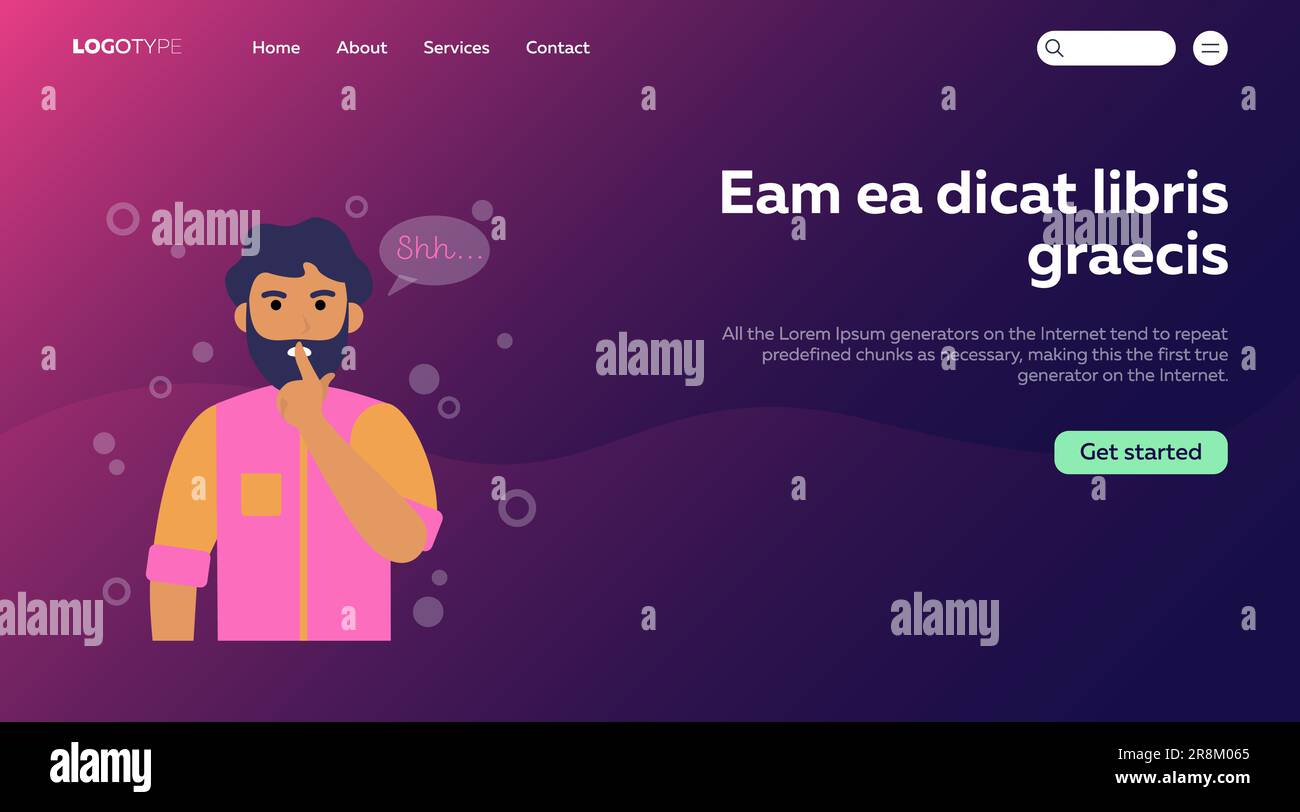 Shh man flat vector illustration Stock Vector Image & Art - Alamy