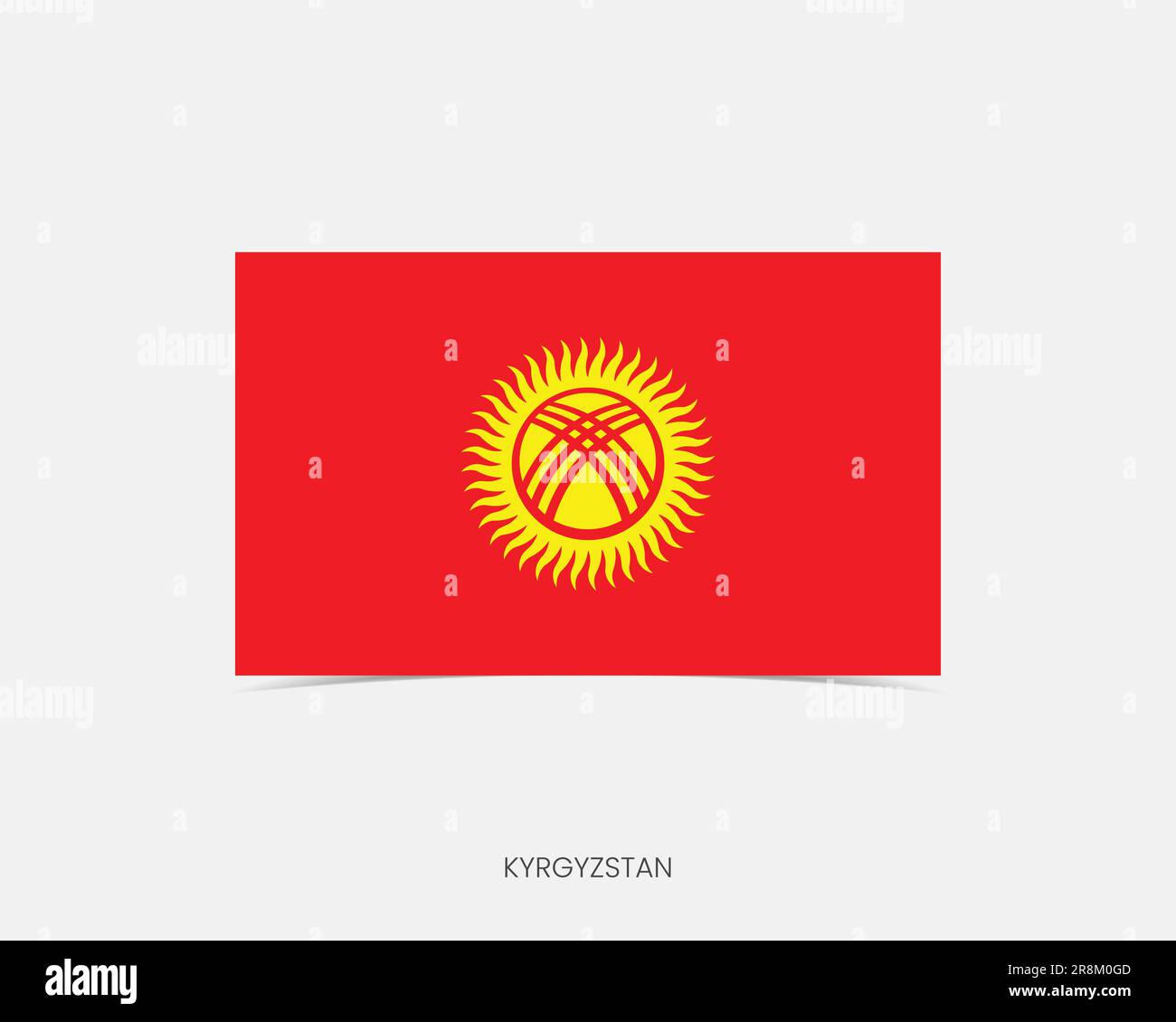 Kyrgyzstan Rectangle flag icon with shadow Stock Vector Image & Art - Alamy