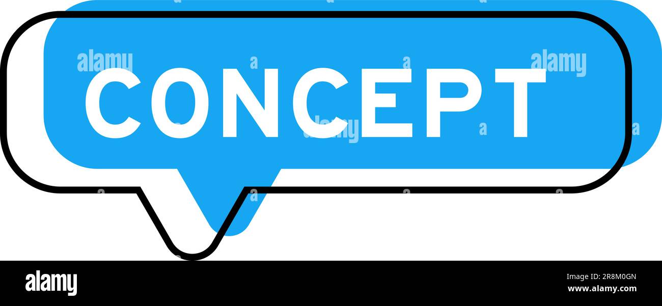Speech banner and blue shade with word concept on white background ...
