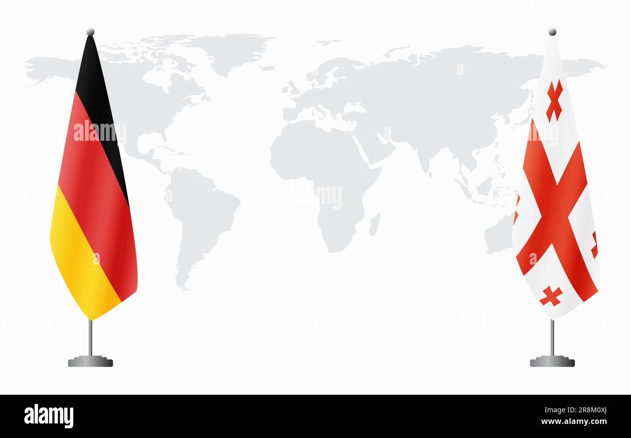 Germany and Georgia flags for official meeting against background of ...