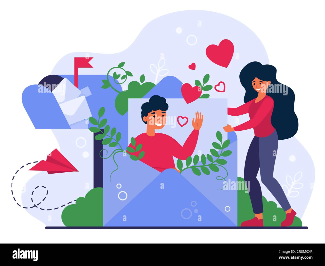Man sending romantic letter to girlfriend Stock Vector Image & Art - Alamy