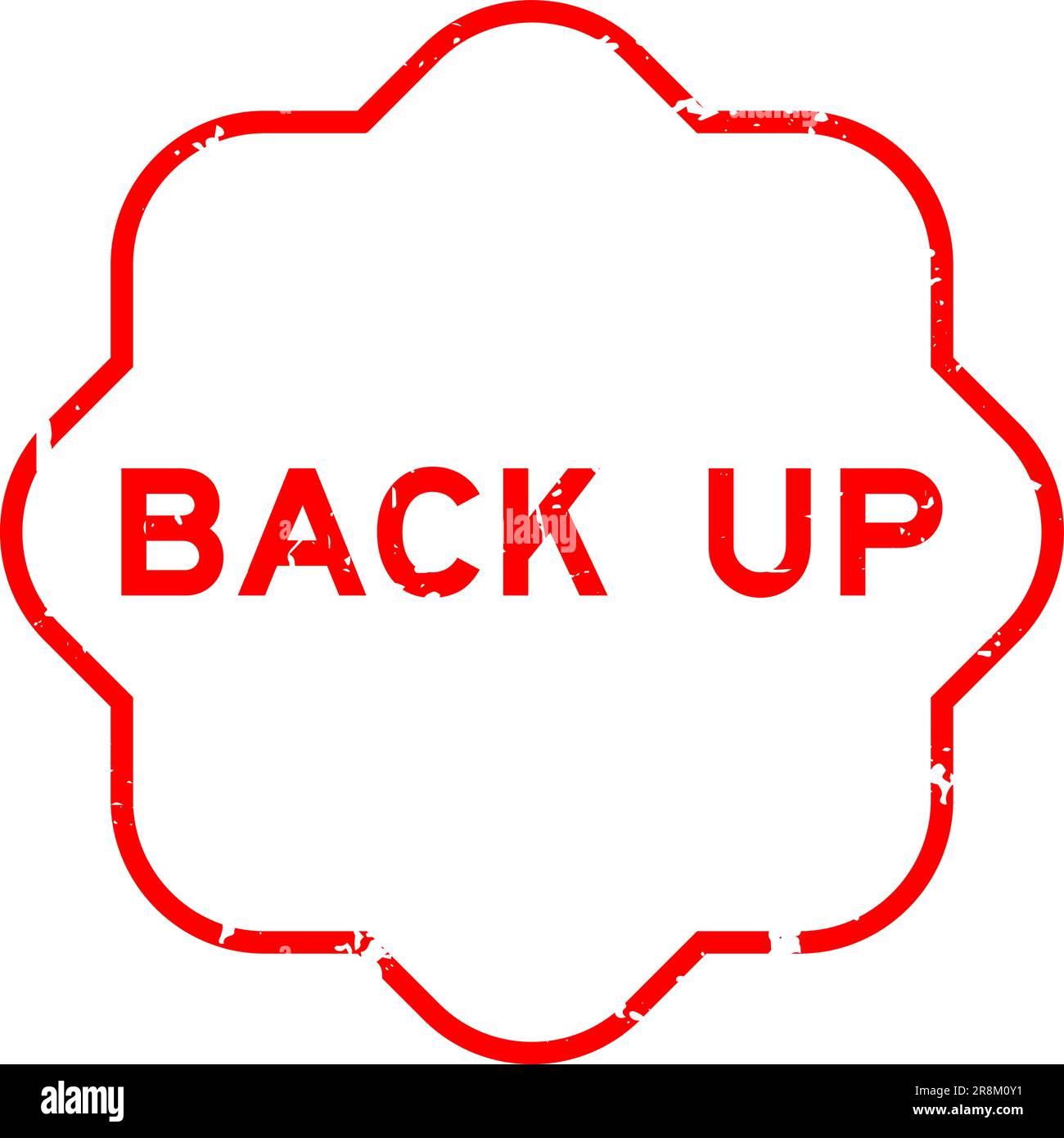Grunge red back up word rubber seal stamp on white background Stock ...