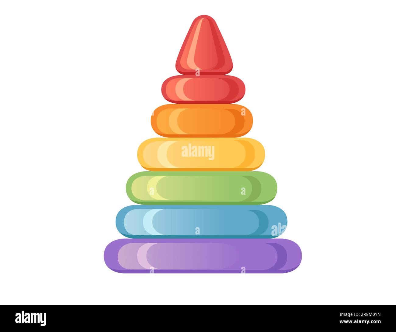 Baby colorful pyramid toy vector illustration isolated on white ...
