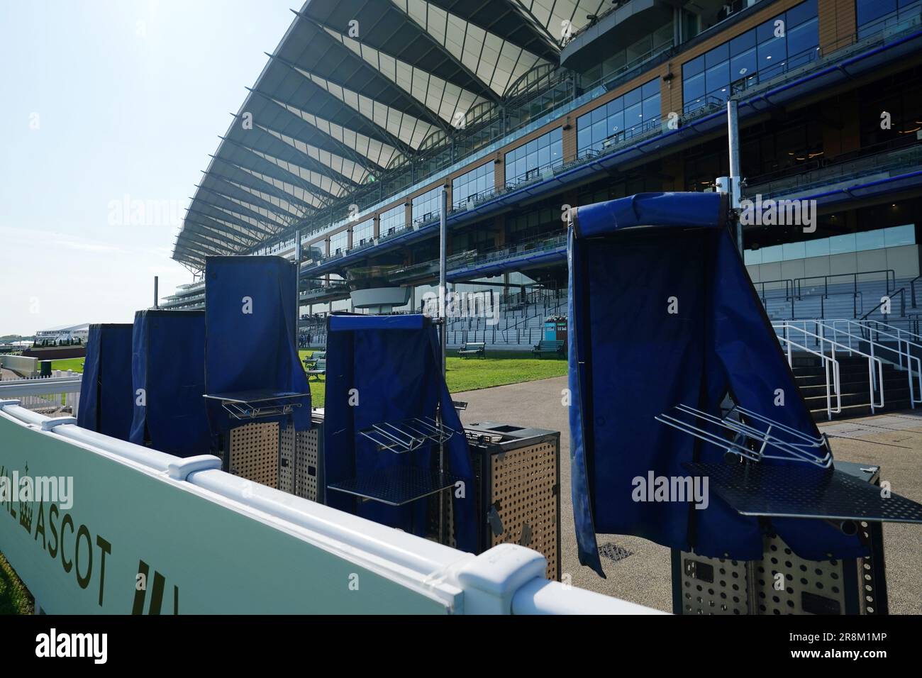 Bookmakers stands covered up ahead of day three of Royal Ascot at Ascot ...