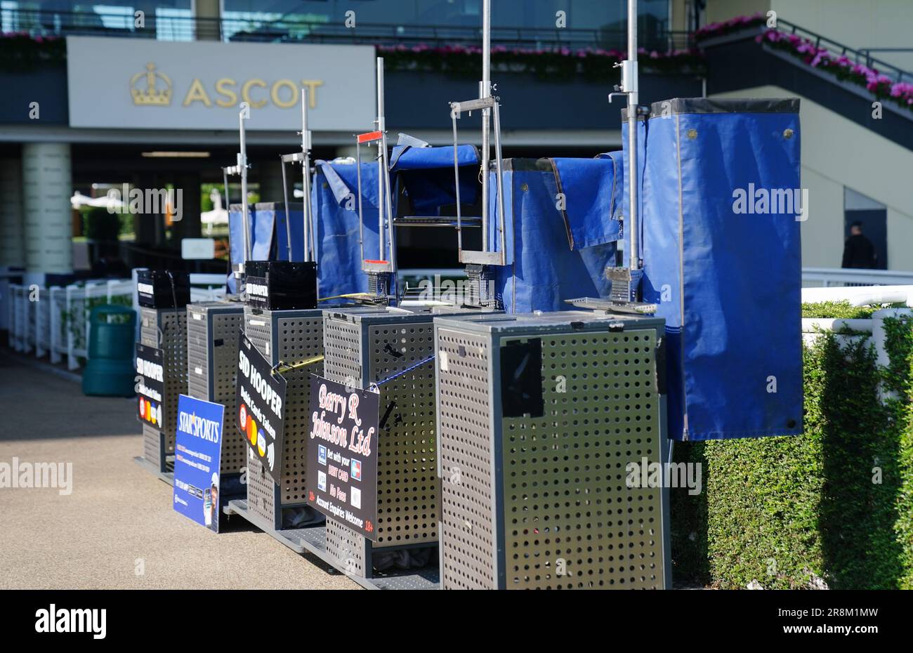 Bookmakers stands covered up ahead of day three of Royal Ascot at Ascot ...