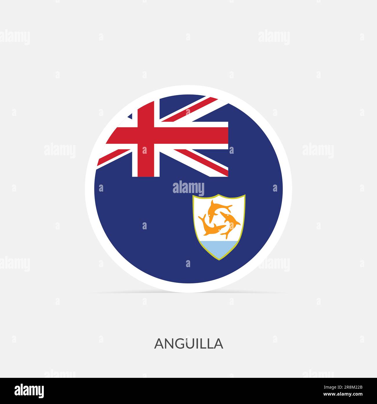 Anguilla round flag icon with shadow Stock Vector Image & Art - Alamy